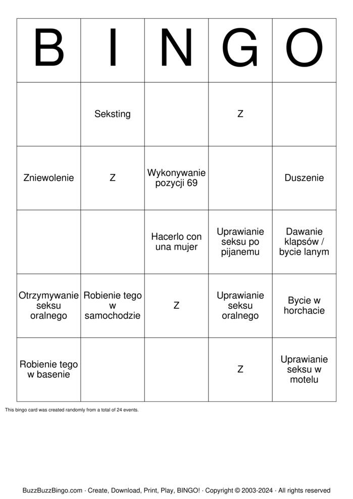 Gay Sex Bingo Bingo Cards To Download Print And Customize