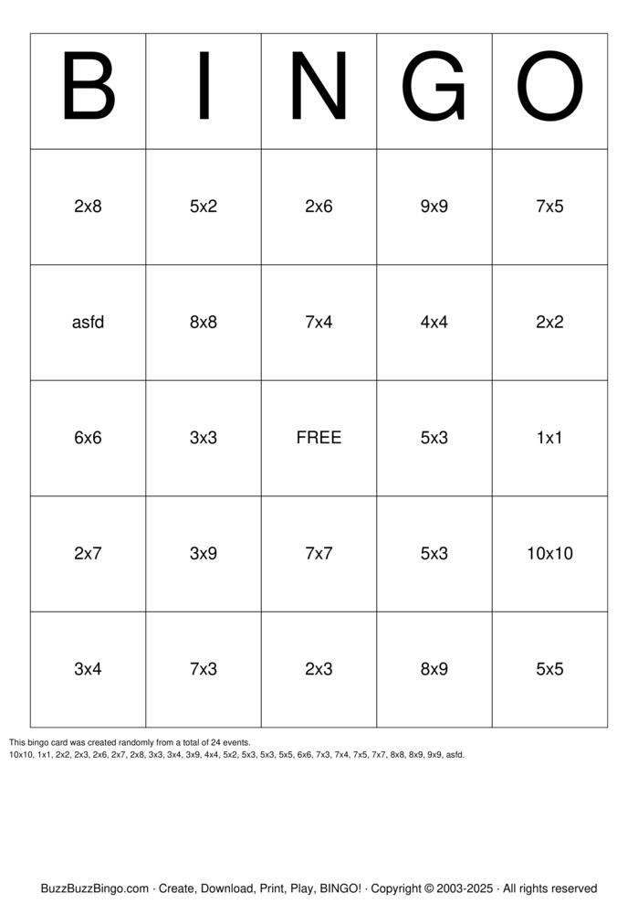 8*8 Bingo Cards to Download, Print and Customize!