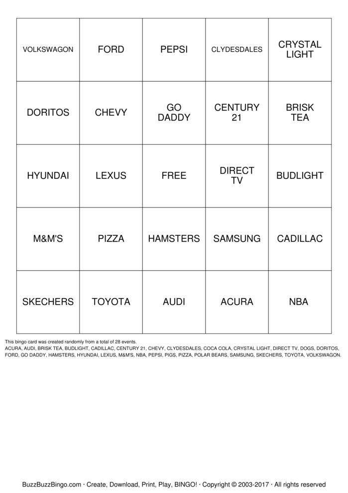 Custom Bingo Cards to Download, Print and Customize!