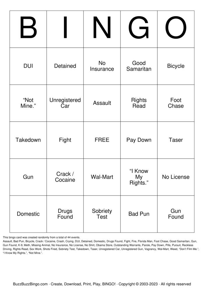 On Patrol Bingo Cards to Download, Print and Customize!