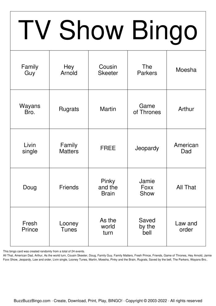Bingo Cards to Download, Print and Customize!