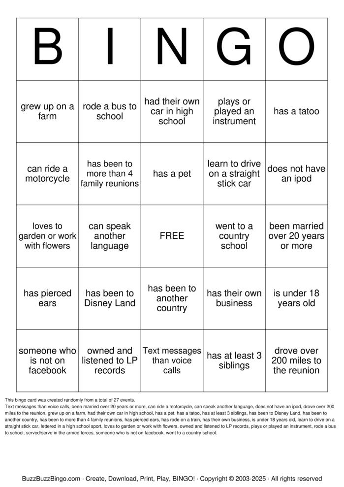 First day of school Bingo Cards to Download, Print and Customize!