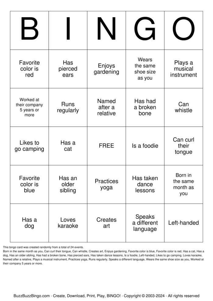 Getting to Know Each Other Bingo Cards to Download, Print and Customize!