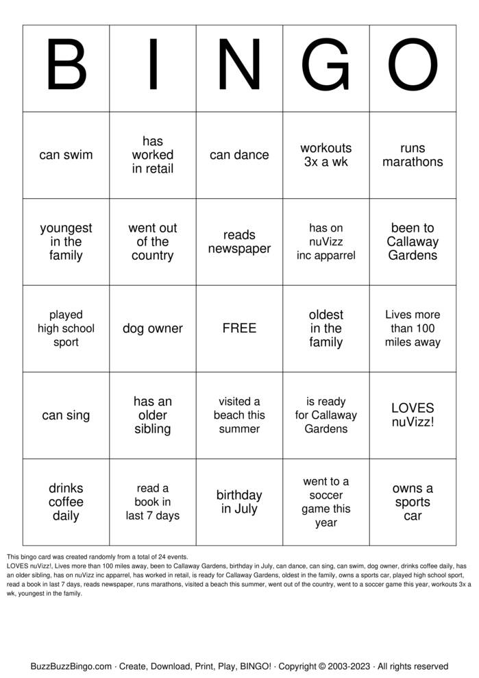 Meet & Greet Bingo Cards to Download, Print and Customize!