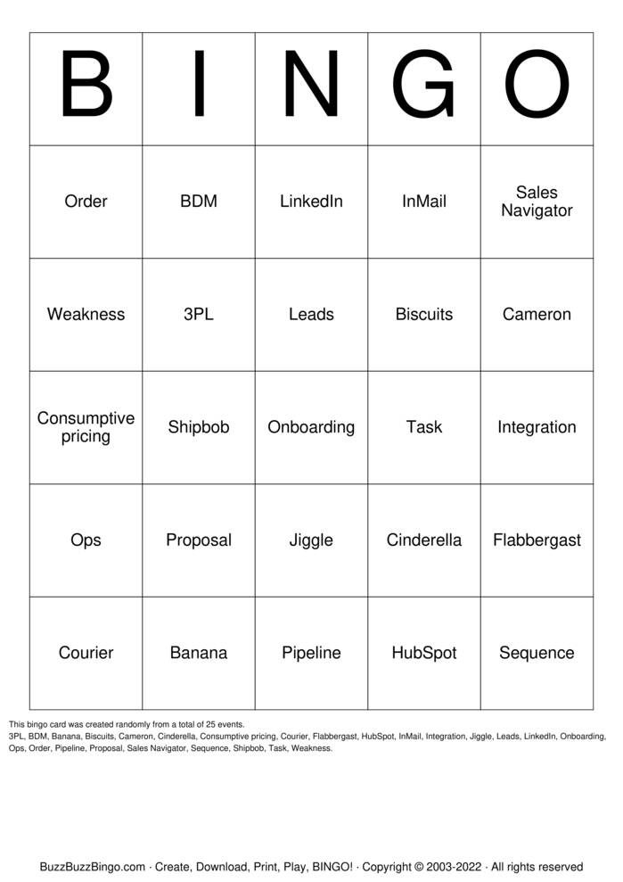 Weekend Work Bingo Cards to Download, Print and Customize!