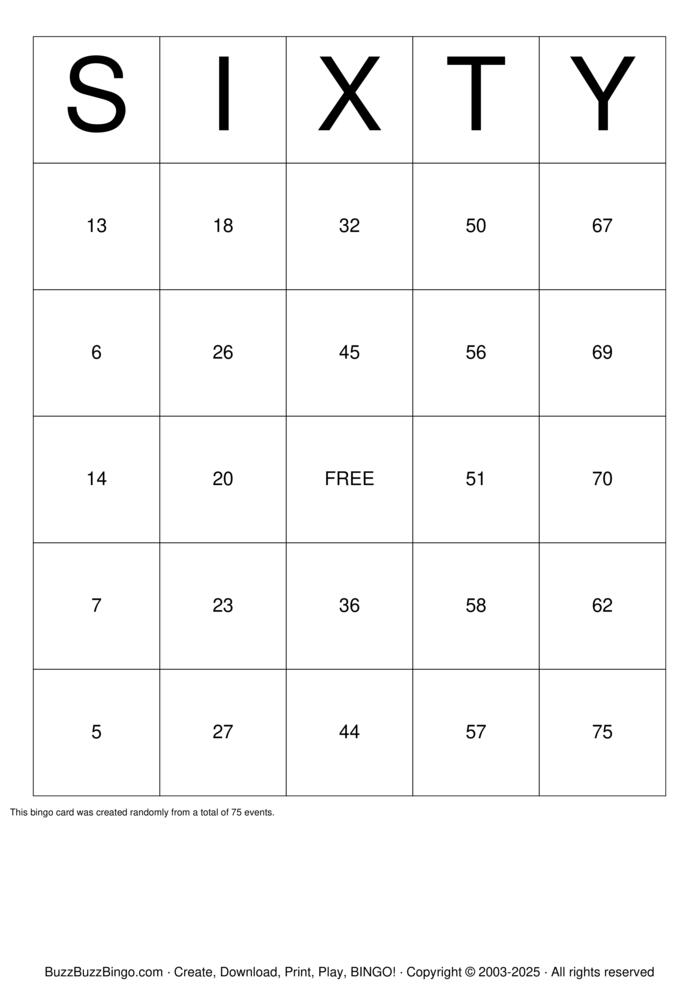 Classic Numbers 1-75 Bingo Cards to Download, Print and Customize!