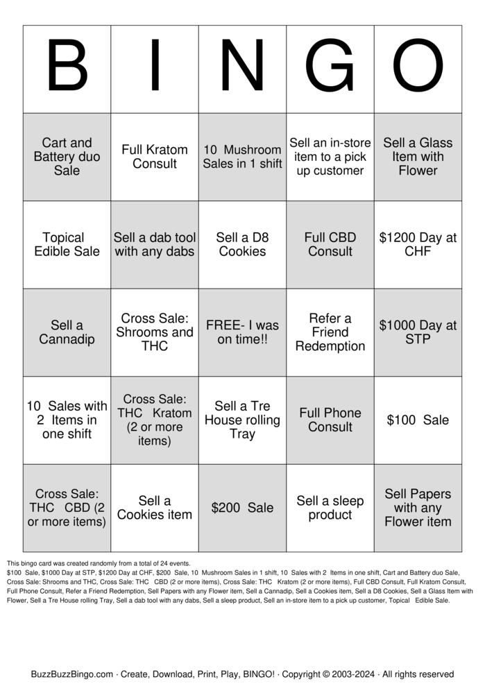 TGD RETAIL BINGO Bingo Cards to Download, Print and Customize!