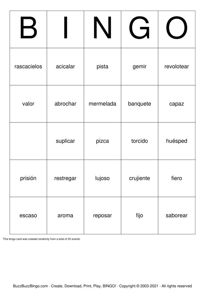 Vocabulary Bingo Cards to Download, Print and Customize!