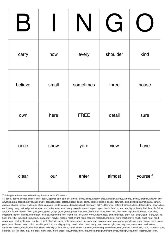 spelling Bingo Cards to Download, Print and Customize!
