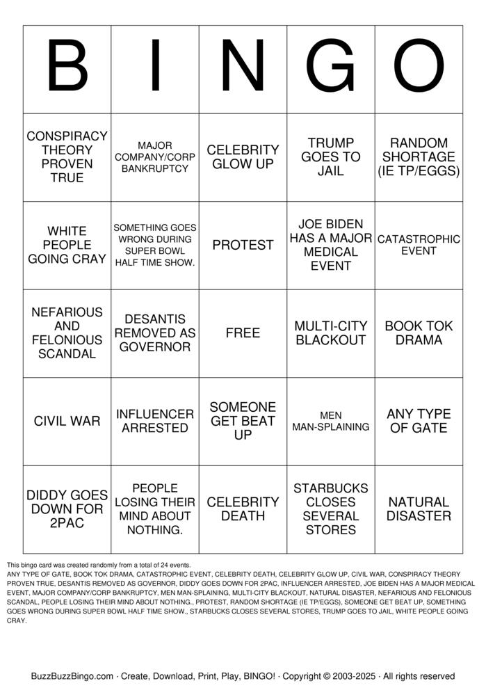 Bingo Cards to Download, Print and Customize!